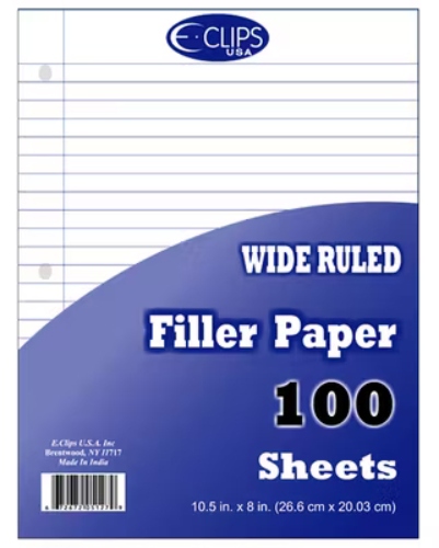 Paquete de papel de argolla -100 hojas- {E-clips}